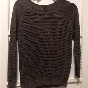 Express | Tops | Express Mesh Top Brown Gold Sparkles Size S | Poshmark